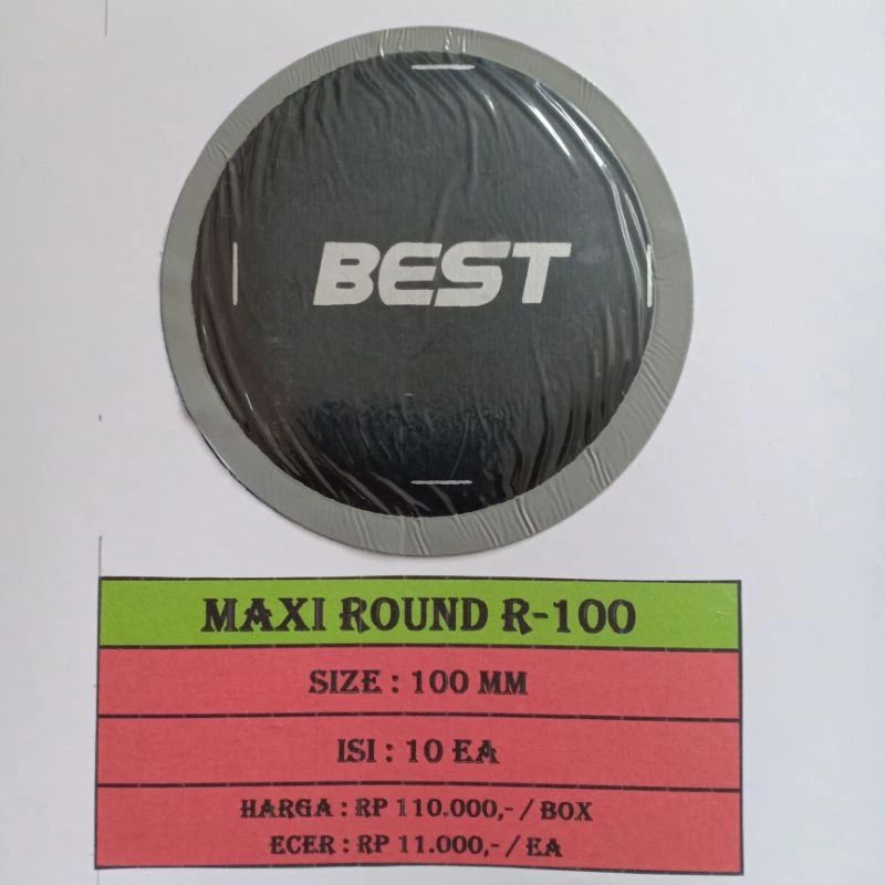 Jual Bestpatch Maxi Round R100 Karet Tambal Ban Dalam per pcs/biji ...
