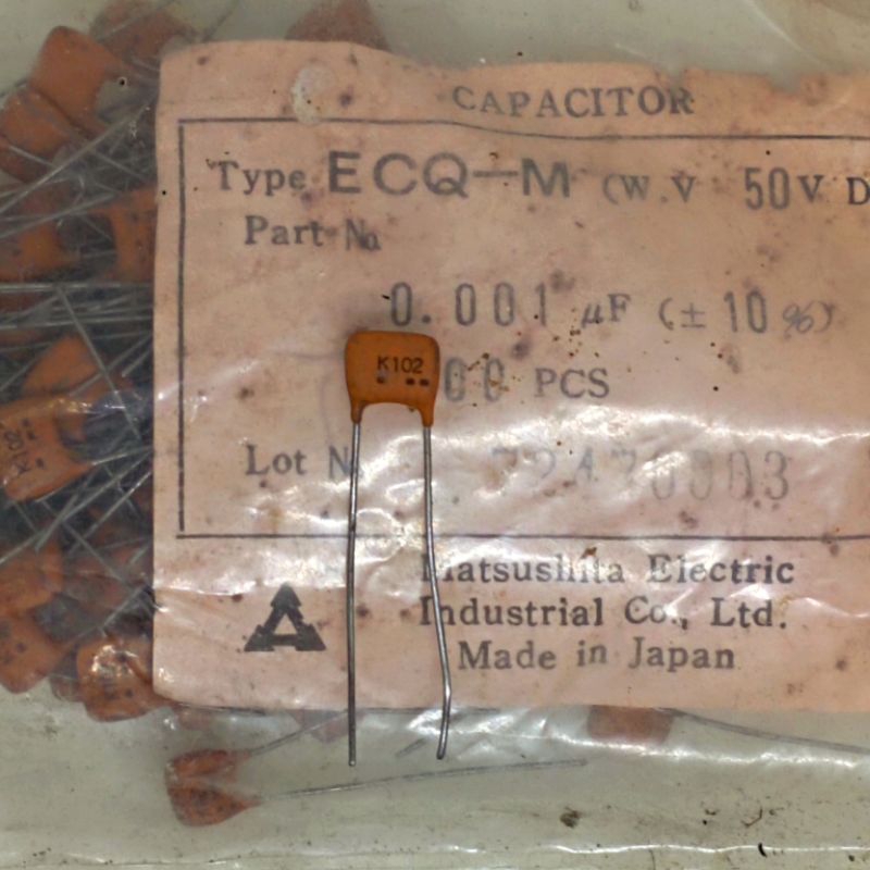 Jual T-Audio 1nF 1N 102 1000pF 50V Matsushita Panasonic ECQ M Capacitor ...