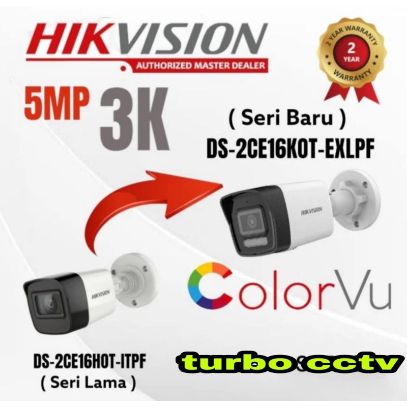 Jual CCTV COLORVU 5MP 3K HIKVISION DS-2CE16K0T-EXLPF DUAL LIGHT OUTDOOR | Shopee Indonesia