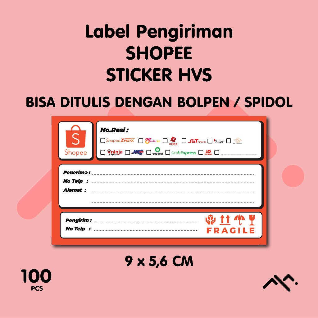 Jual [100 PCS] Sticker Resi | Label Pengiriman | Stiker Resi Murah ...