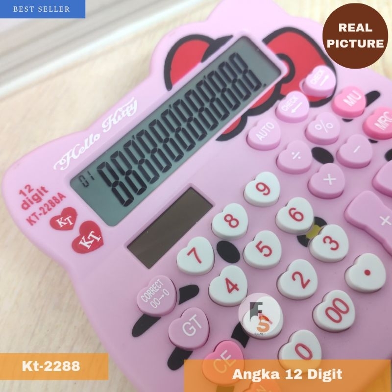 Jual Kalkulator Meja Kalkulator Karakter 12 Digit Warna Pink Hellokitty ...