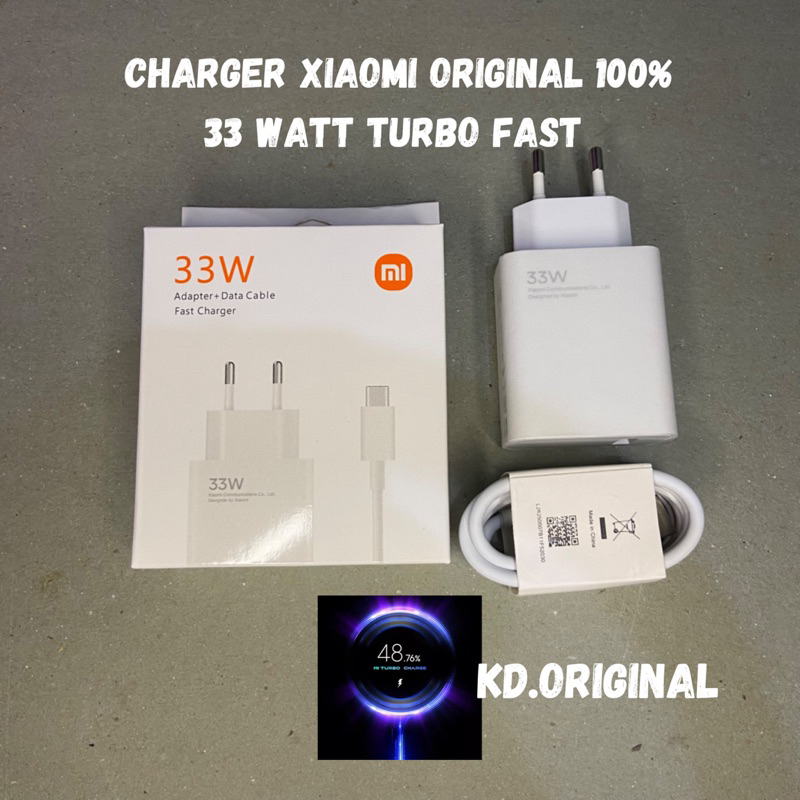 Jual Charger XIAOMI Original 100% 33Watt Turbo Fast Charging Redmi note ...