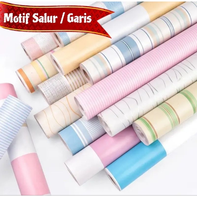 Jual WALLPAPER MOTIF GARIS | WALLPAPER STICKER SALUR | WALLPAPER ...