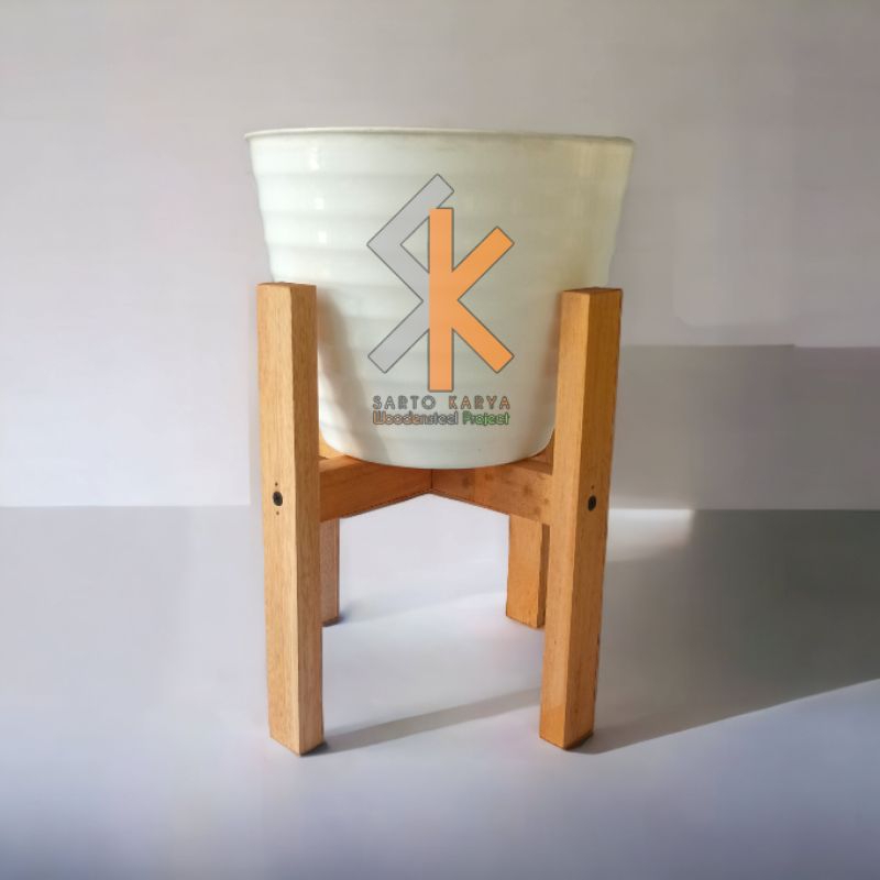 Jual Standing Pot Kayu Minimalis / Pot Planter | Shopee Indonesia