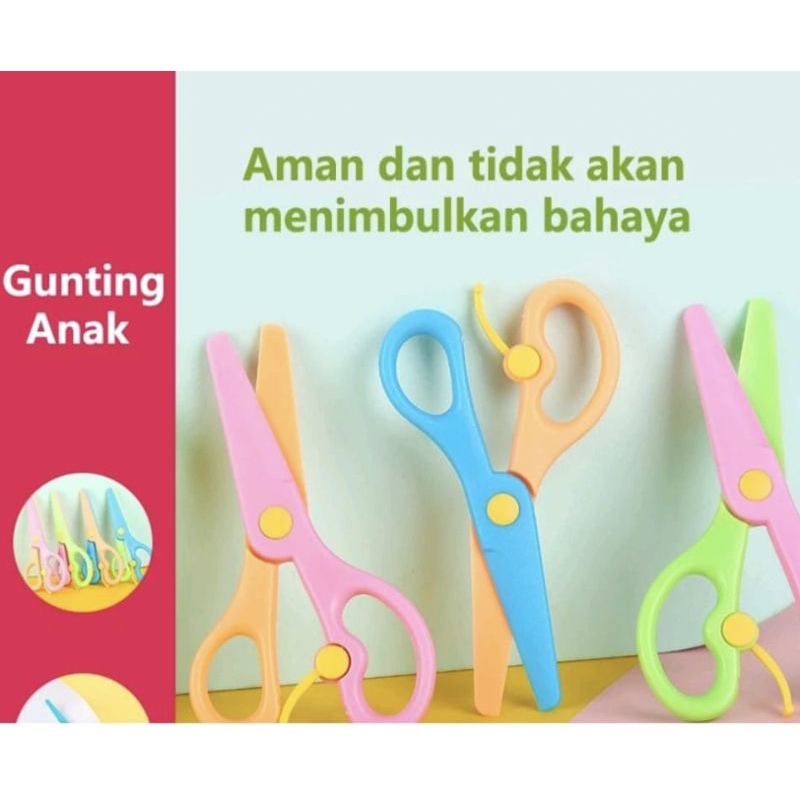 Jual Gunting Anak Plastik Ujung Tumpul / Gunting Kertas Anak / Kids ...