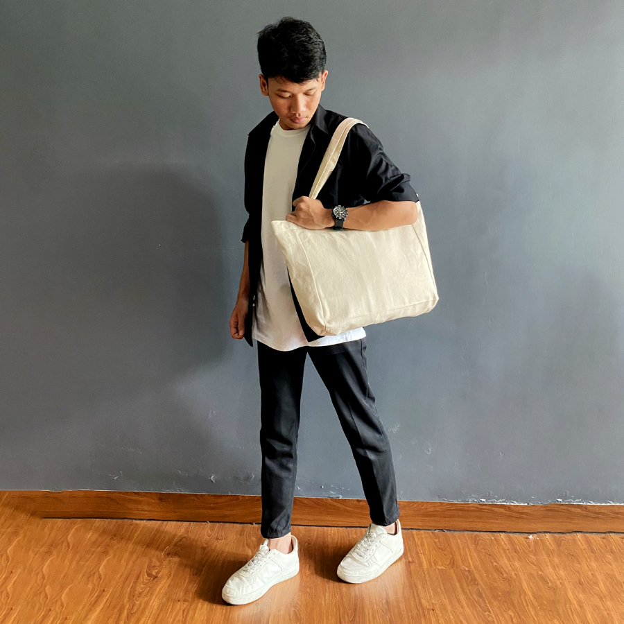 Jual Tote bag Custom Kanvas Tebal Premium Serat Twill Totebag Nudie Bags Custom Penutup ...