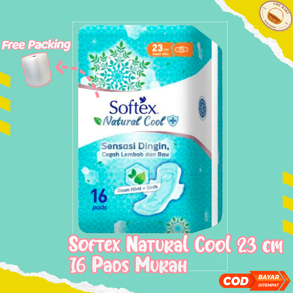 Jual Softex Natural Cool+ Super Slim Wing 23cm 16 pads | Shopee Indonesia