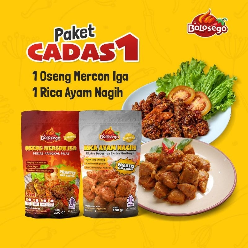 Jual PAKET CADAS 1 (1 PACK OSENG MERCON IGA + 1 PACK RICA AYAM NAGIH ...