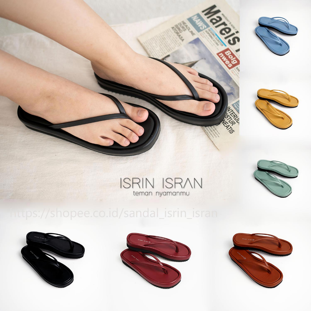 Jual Sandal Jepit Wanita Kekinian Ringan Sendal Tinggi Wedges ISRIN ...