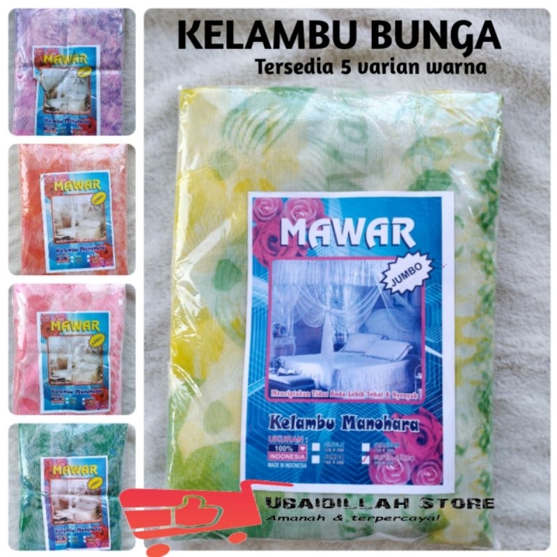 Jual KELAMBU TIDUR MAWAR MOTIF BUNGA SIZE SUPER JUMBO UKURAN 180X200 ...