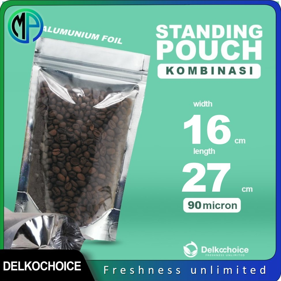 Jual Standing Pouch Alumunium Foil Silver Kombinasi Ziplock | Plastik ...
