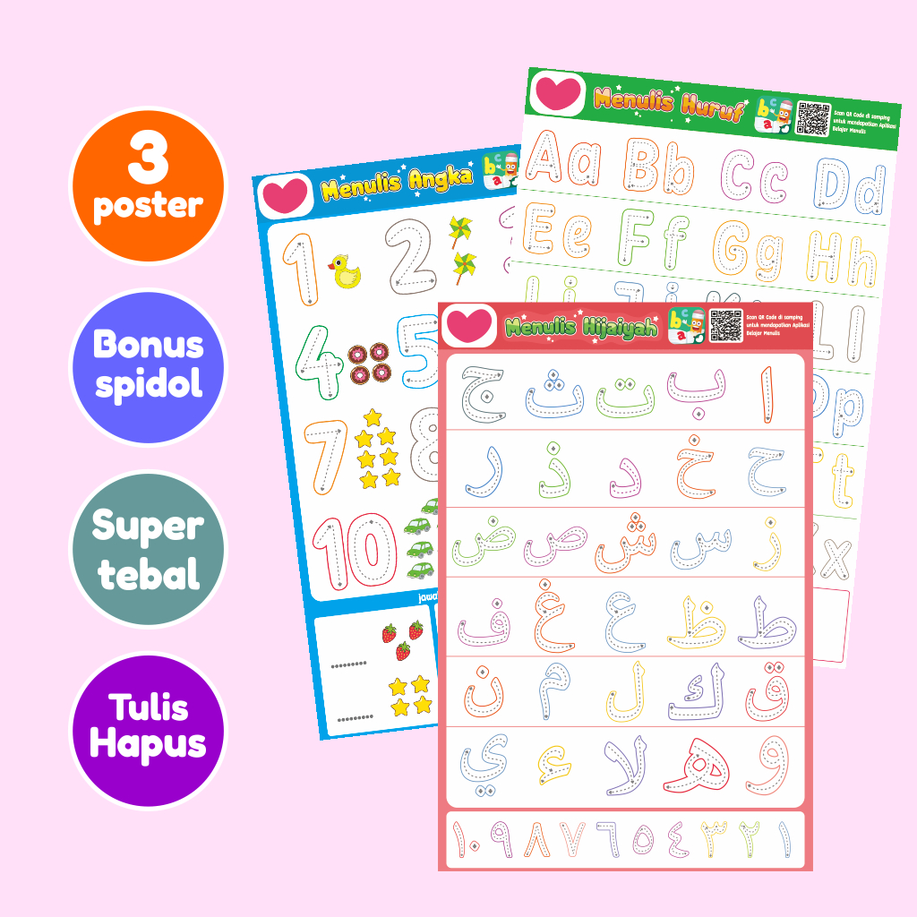 Jual Poster Belajar Menulis,(Tulis dan Hapus) | Shopee Indonesia