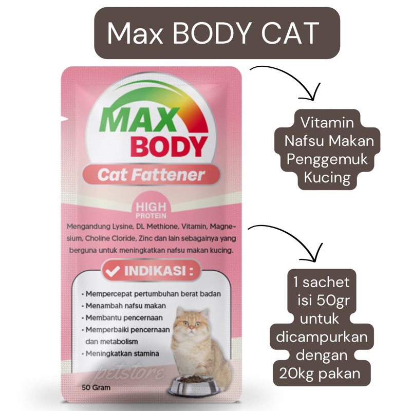 Jual Suplemen Penggemuk Kucing MAX BODY CAT penambah nafsu makan ...