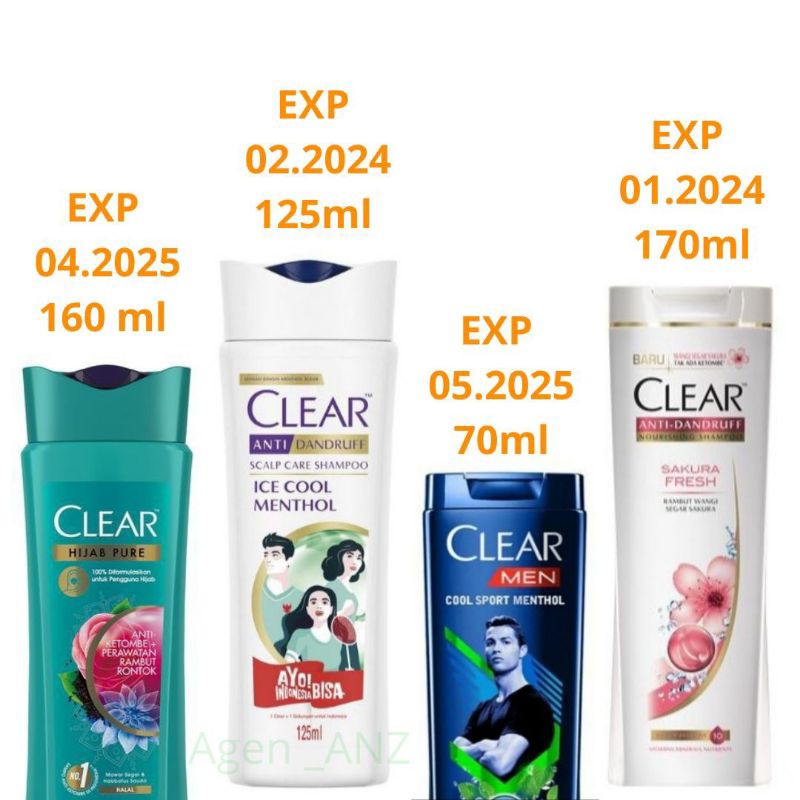 Jual Shampoo Clear Ice Cool Menthol 125ml Anti Dandruff Clear Men ...