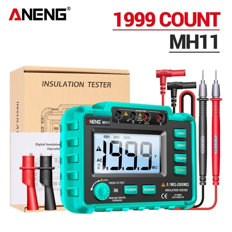 Jual Megger Digital Megohmmeter Insulation Tester 250V/500V/1000V MH11 ...