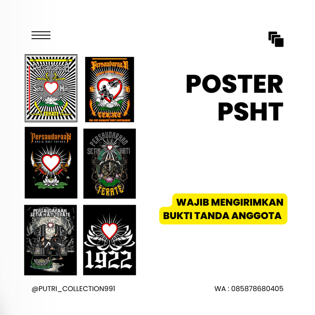 Jual Poster PSHT ukuran A4 / poster dinding psht / hiasan dinding psht ...