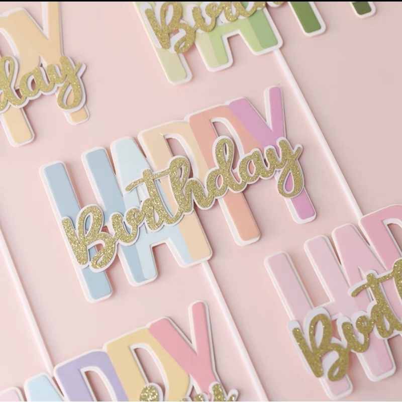 Jual topper cake/topper kue/topper happy birthday/topper ulang tahun ...