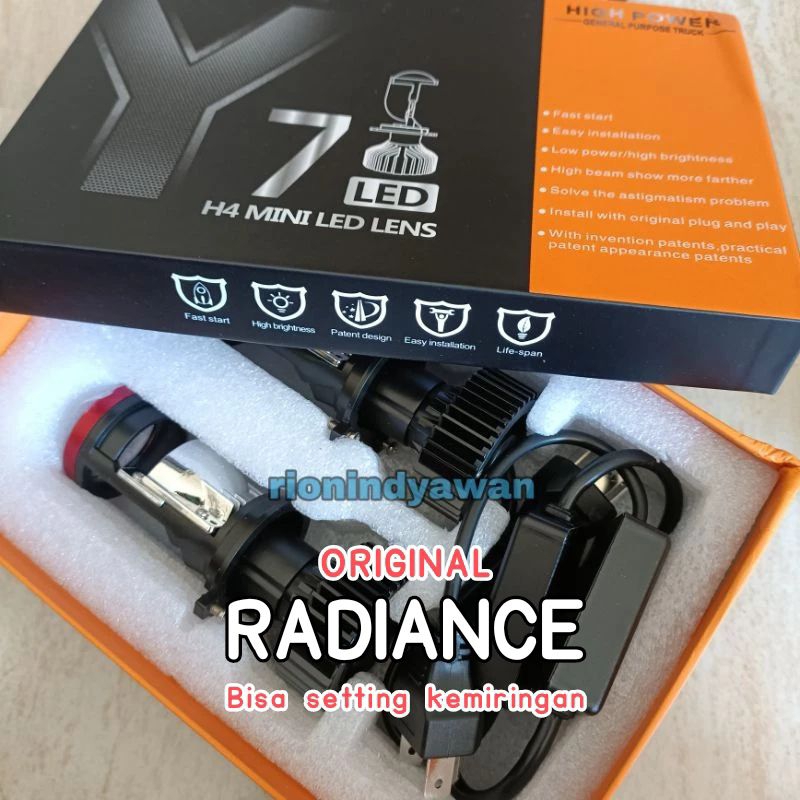 Jual Sepasang Lampu RADIANCE Y7D H4 mini projie LED Lens original ...