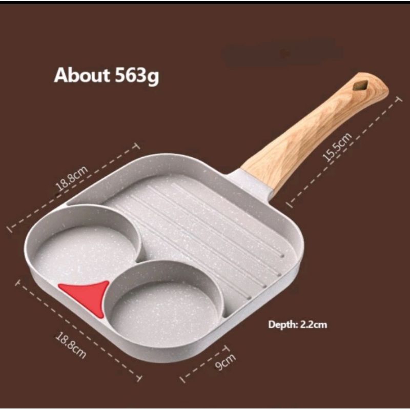 Jual PANCI/TEFLON/FRYPAN/PENGGORENGAN 3 SEKAT MULTI FUNGSI | Shopee ...