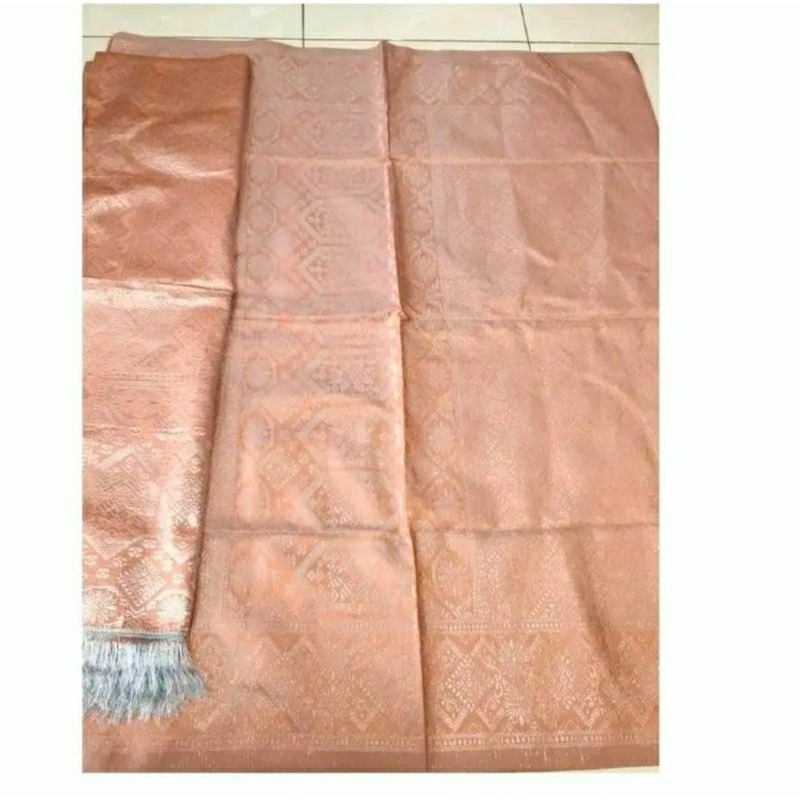 Jual Songket palembang tenun mesin warna tembaga soft | Shopee Indonesia