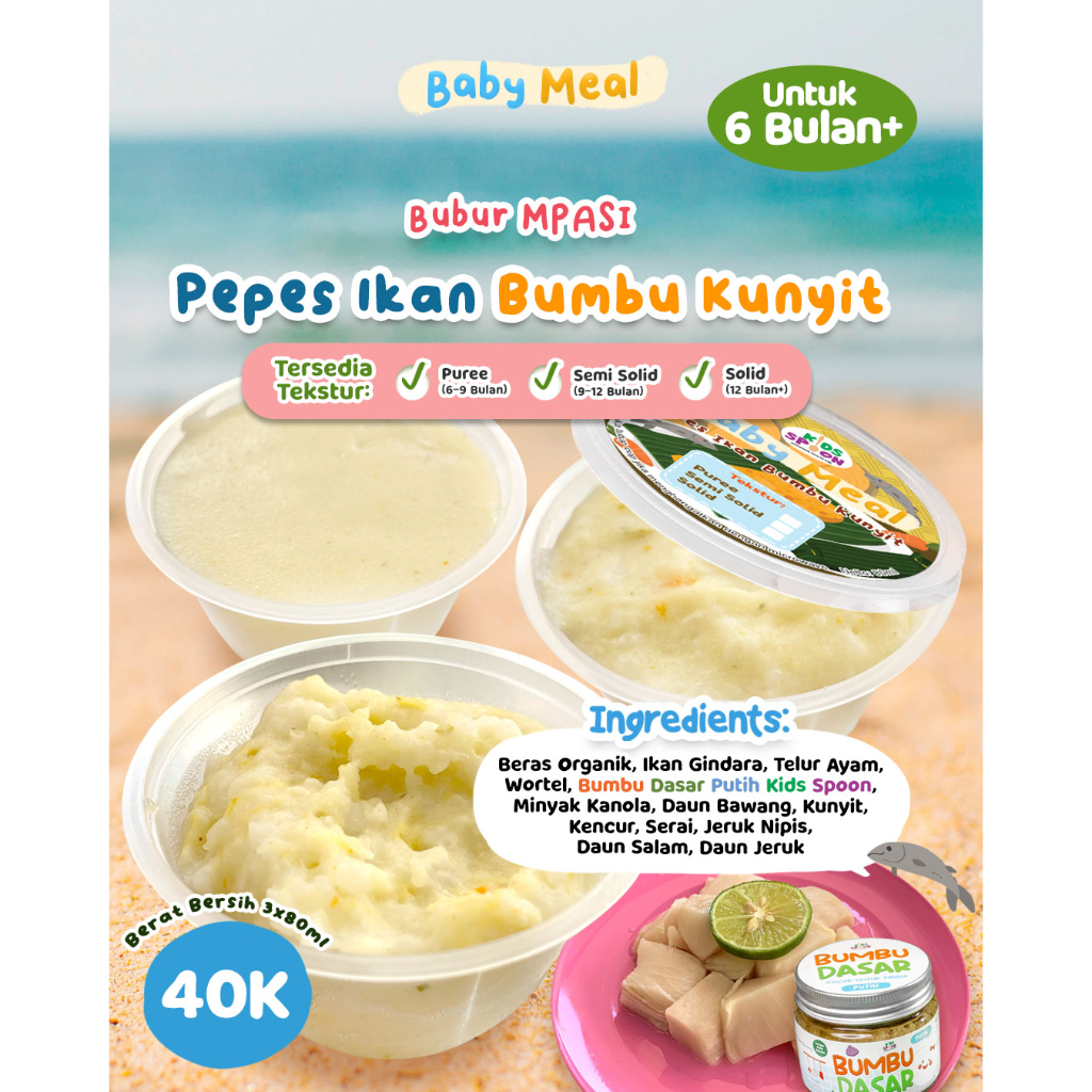 Jual Kids Spoon Bubur Mpasi Pepes Ikan Bumbu Kunyit (Frozen) | Shopee ...