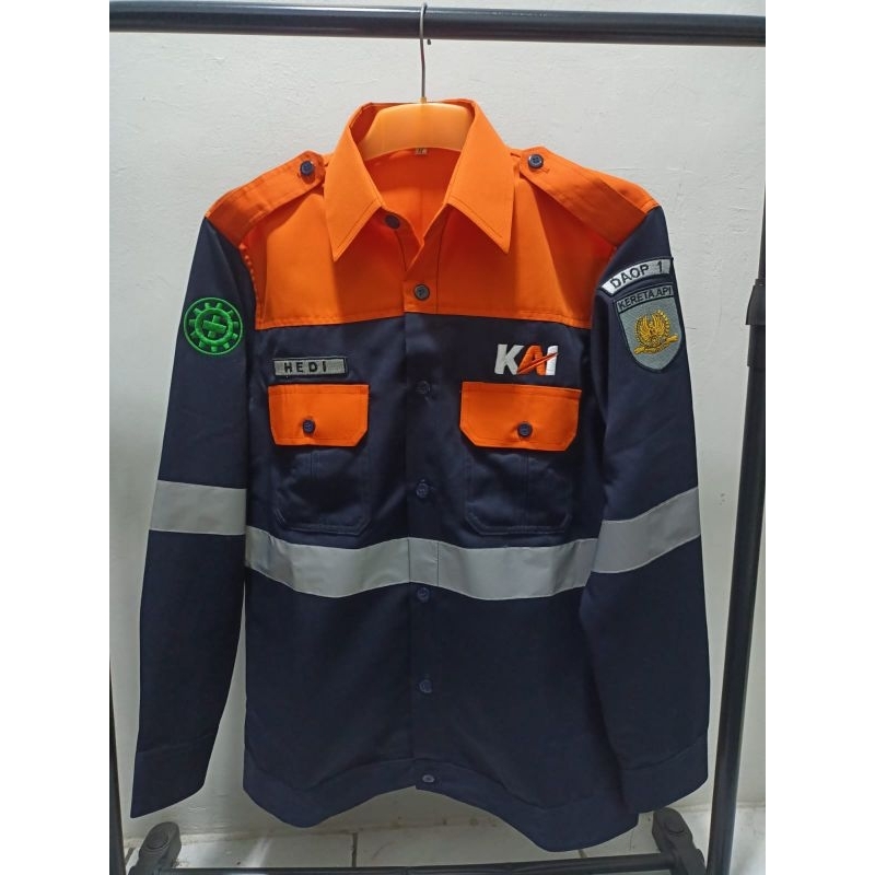 Jual Seragam Safety KAI Group Biru Ornge | Shopee Indonesia