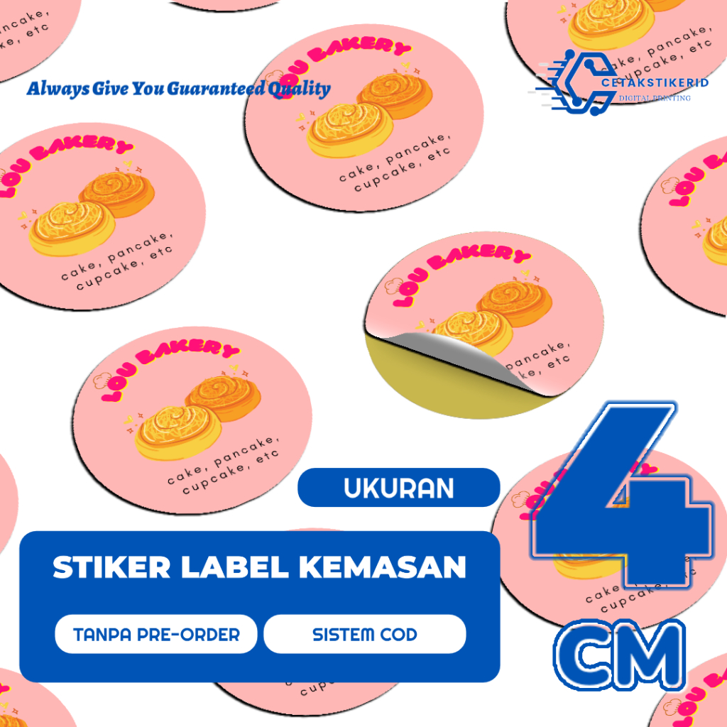 Jual [ FREE CUTTING ] Cetak Stiker Label Kemasan Ukuran 4 CM | Shopee ...