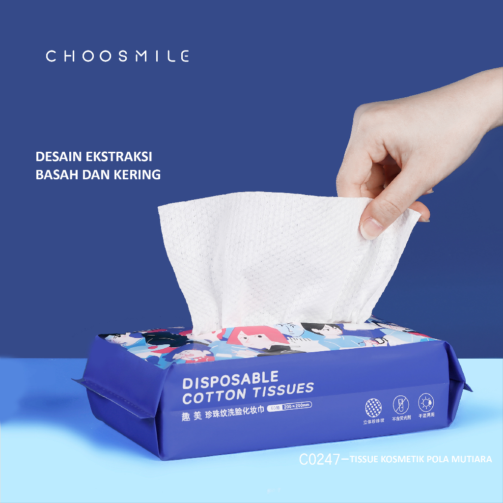 Jual Tisu Wajah Tisu Disposable isi 60 lembar Merk Choosmile | Shopee ...