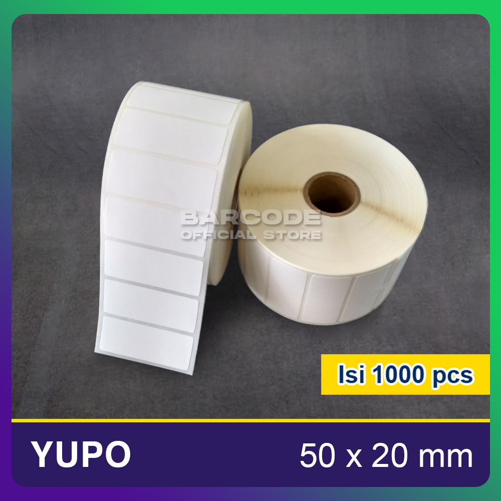 Jual Label Sticker Yupo 50x20mm / 50 x 20 / 50x20 mm 1 Line Isi 1000 ...