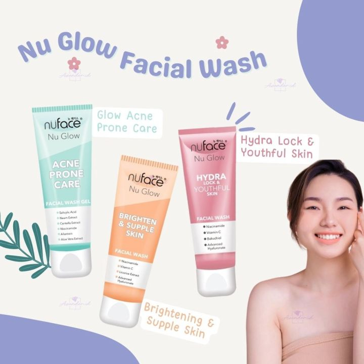 Jual Nuface Nu Glow Facial Wash 80ml | Hydra Lock & Youthful Facial ...