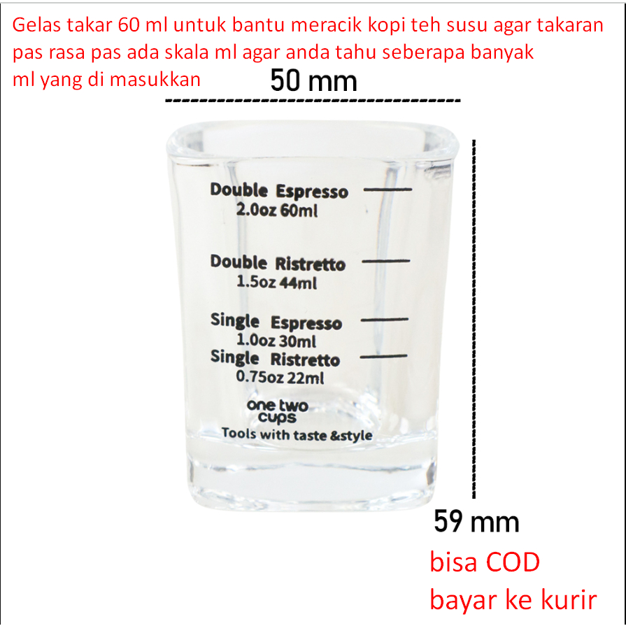 Jual Gelas takar 60 ml untuk bantu meracik kopi teh susu agar takaran ...