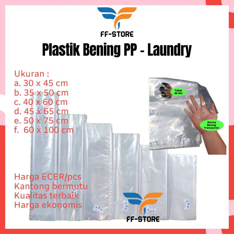 Jual [Satuan] Kantong Plastik PP bening/ Plastik Laundry/ Plastik Bening Besar/ Plastik ...