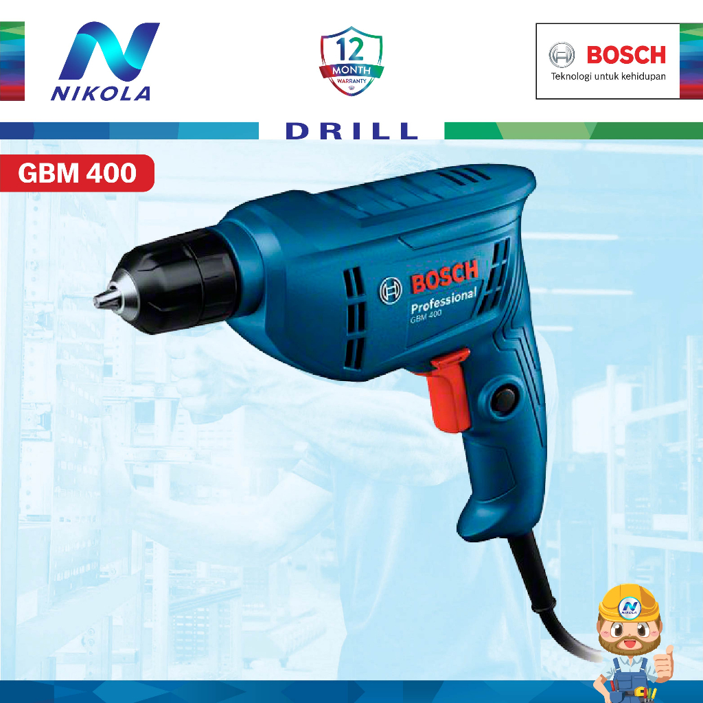 Jual GBM 400 Bosch Drill Bor Listrik Non Impact 10MM GBM400 | Shopee ...