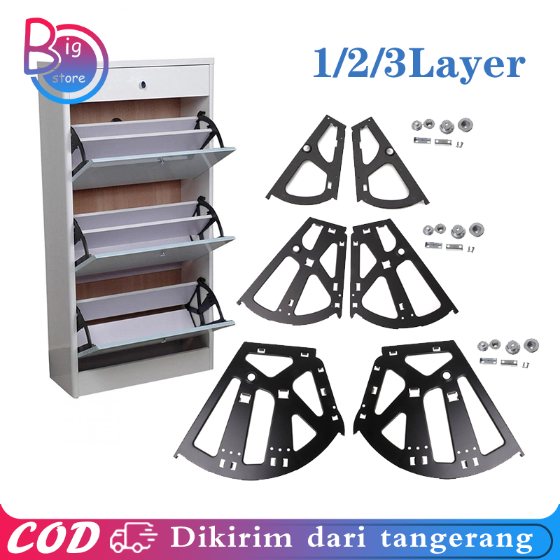 Jual 2pcs/Set Braket Rak Sepatu Putar 1/2/3 Susun Engsel Rak Sepatu ...