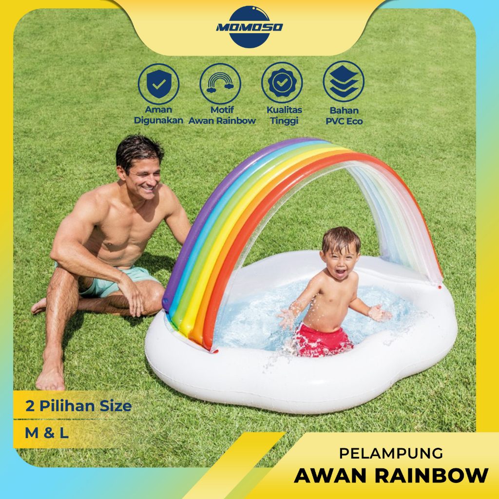 Jual MOMOSO Pelampung Kekinian Rainbow Floaties Kids/Pelampung Awan ...