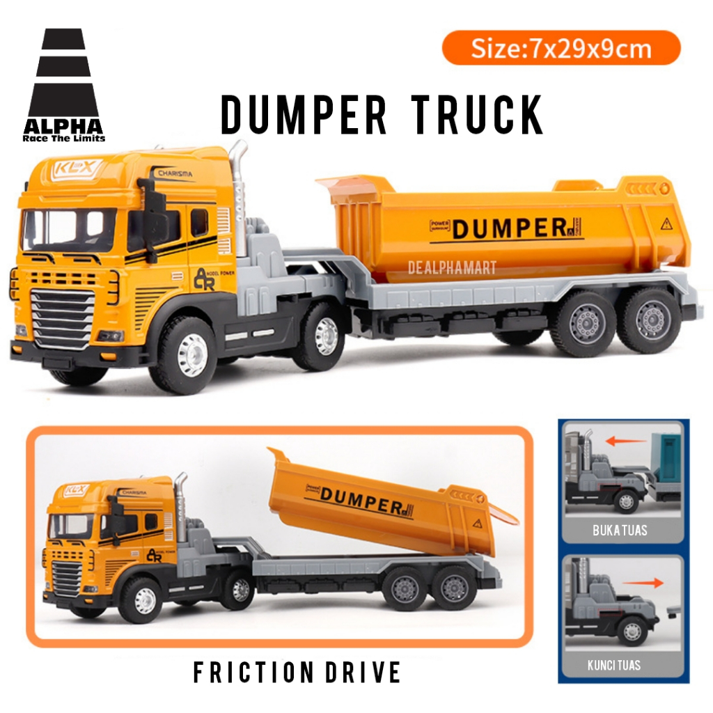 Jual Diecast Mainan Mobil Miniatur Truk Kontainer Trailer Dump Truck ...