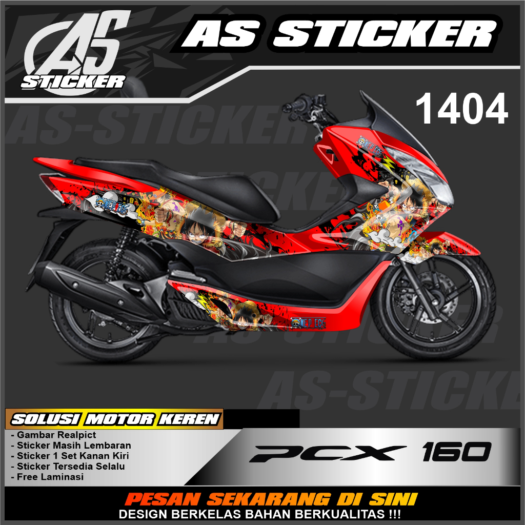 Jual Decal Sticker PCX 160 stiker Skotlet PCX Desain One piece Terbaru ...