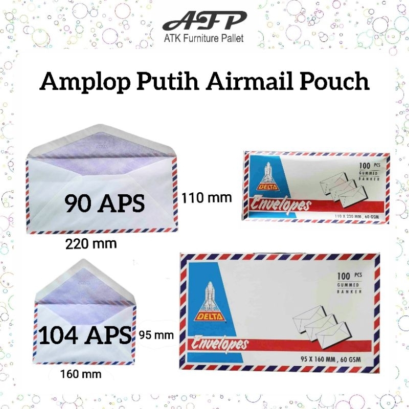 Jual Amplop Airmail 90 104 Delta Putih Kecil Besar | Shopee Indonesia