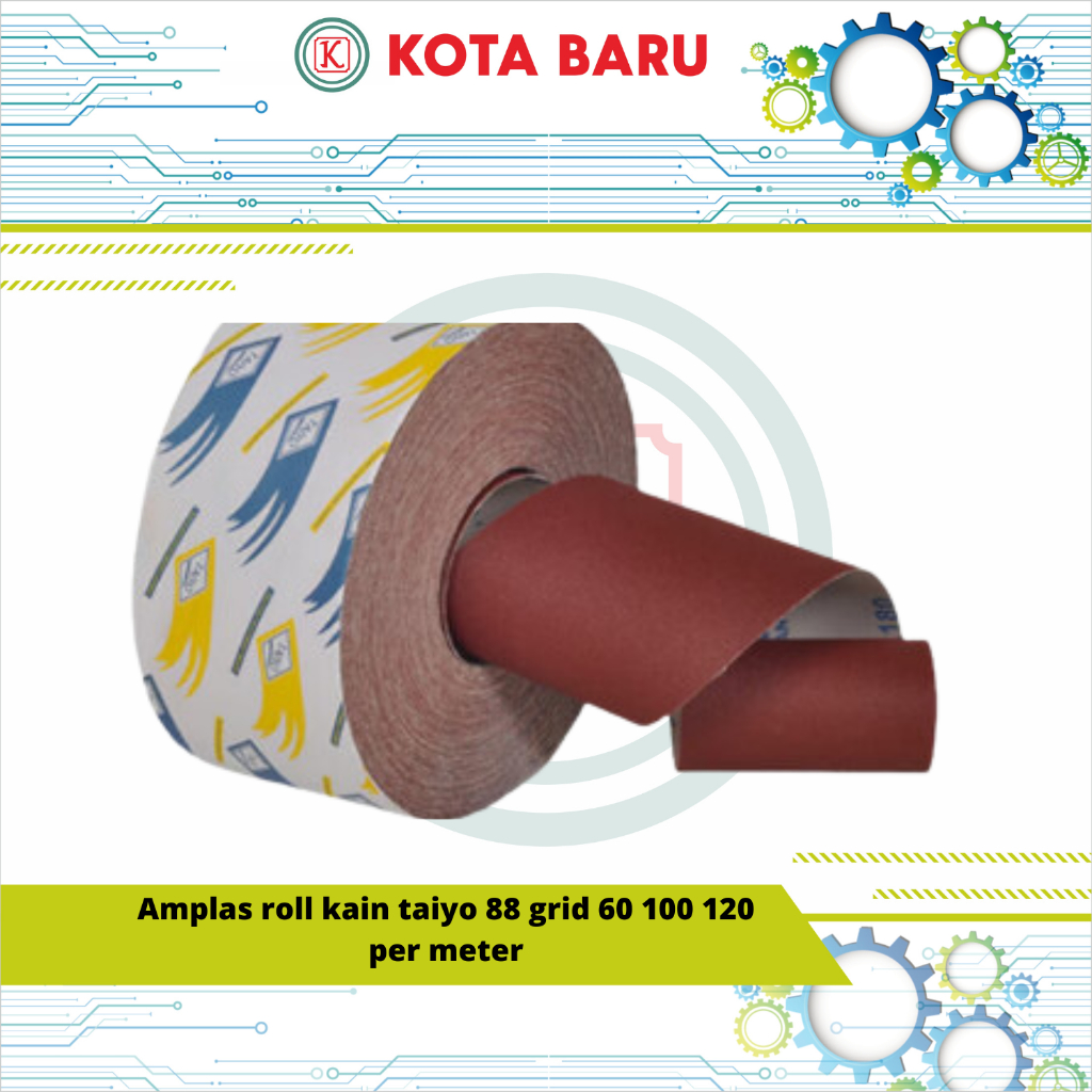 Jual Amplas roll kain taiyo 88 grid 60 100 120 per meter | Shopee Indonesia