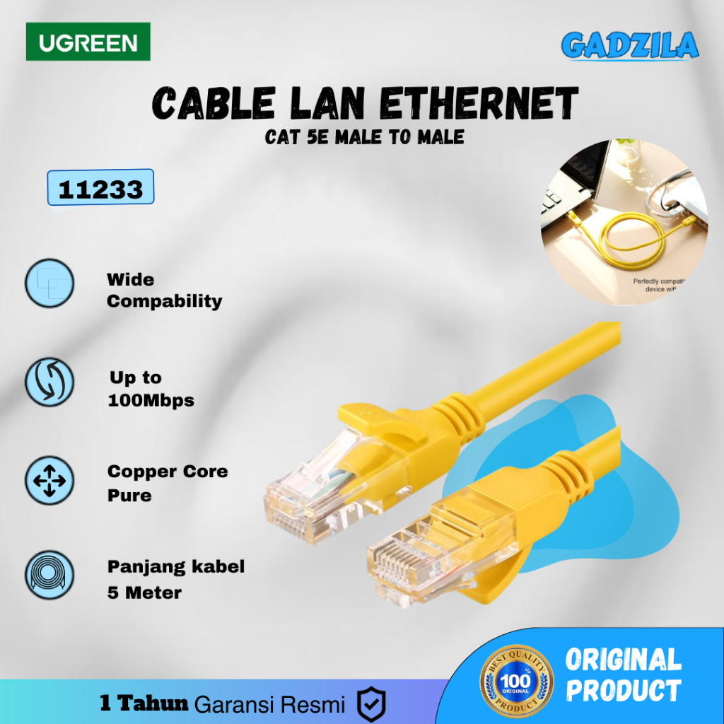 Jual UGREEN Kabel Lan Cat 5e 5 e UTP Cable Colokan Sambungan Modem ...