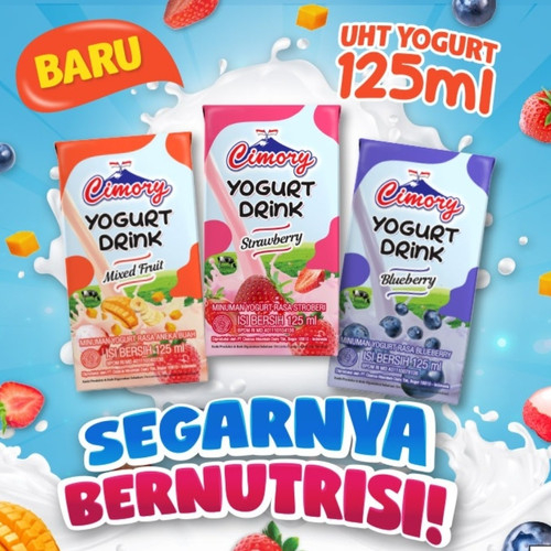 Jual CIMORY YOGHURT 125 ML SUSU UHT KOTAK STRAWBERRY BLUEBERRY MIXED FRUIT | Shopee Indonesia