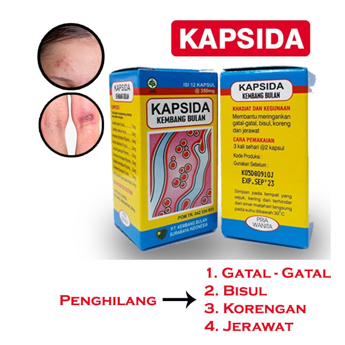 Jual Kapsida Kembang Bulan 12 Kapsul - Obat Gatal, Bisul, Jerawat, dan ...