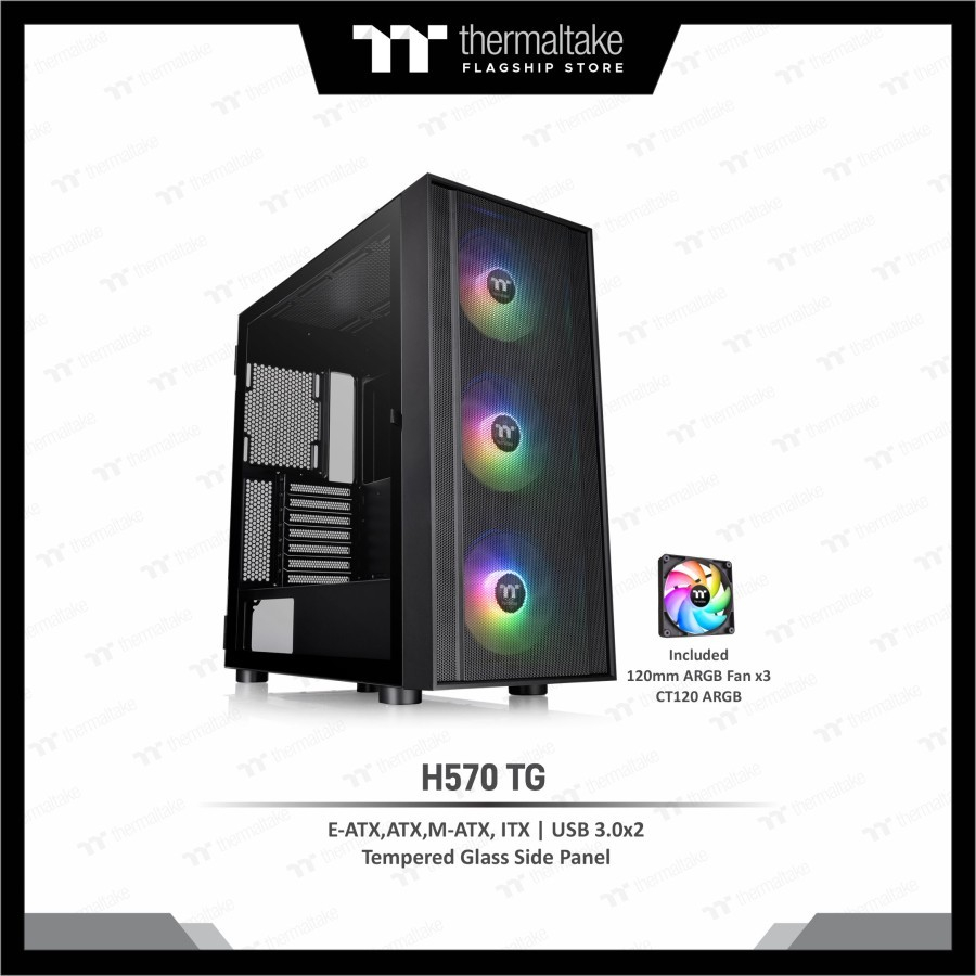 Jual Casing Komputer Gaming Thermaltake H570 TG Free 3Fan ARGB | Shopee ...