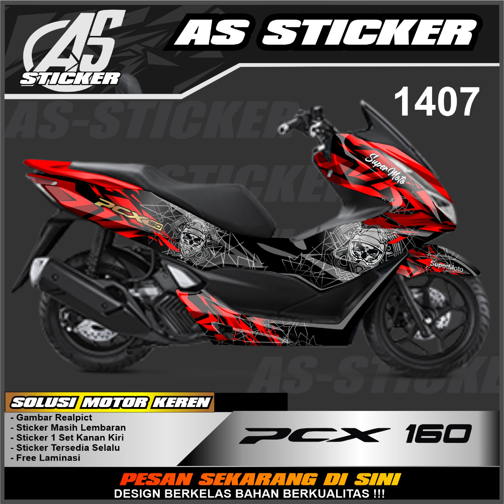 Jual 1407a Decal Sticker PCX 160 stiker Skotlet PCX Desain ...