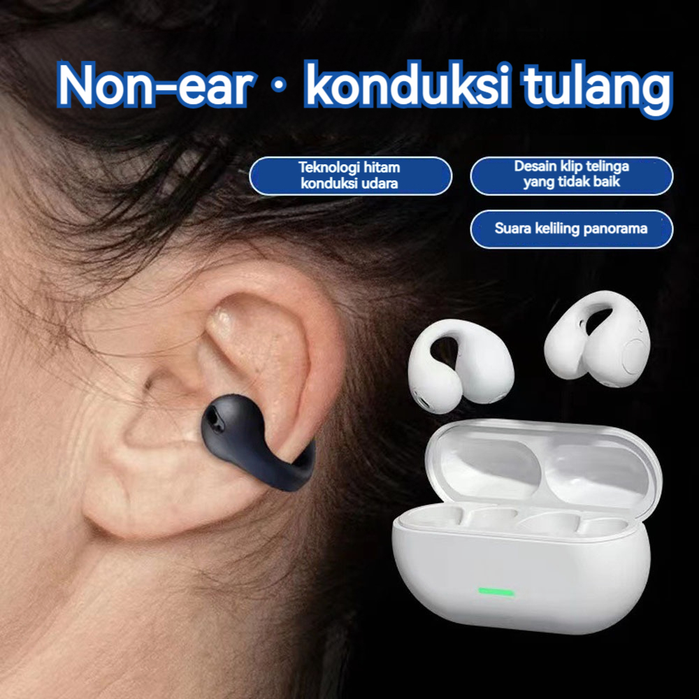 Jual Earphone Bluetooth Konduksi Tulang Anting-Anting Headphone Nirkabel Headset Tahan Air TWS ...