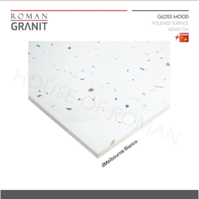Jual Roman Granit dMelbourne Bianco 60x60 GLOSSY TERAZZO / granit ...