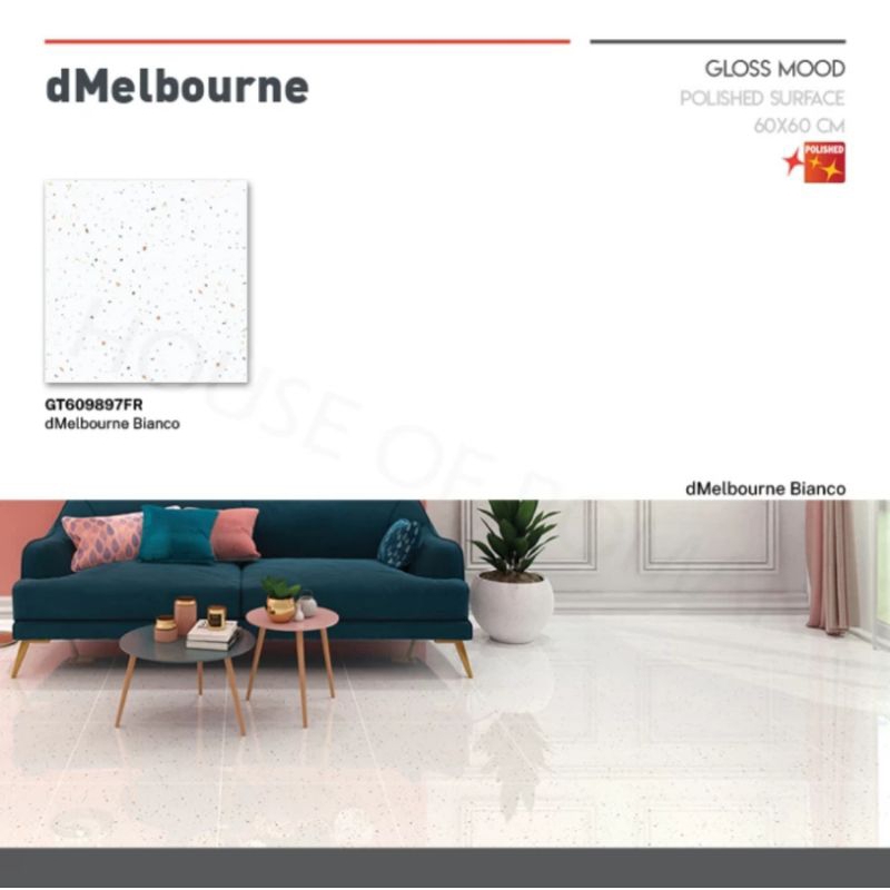 Jual Roman Granit dMelbourne Bianco 60x60 GLOSSY TERAZZO / granit ...