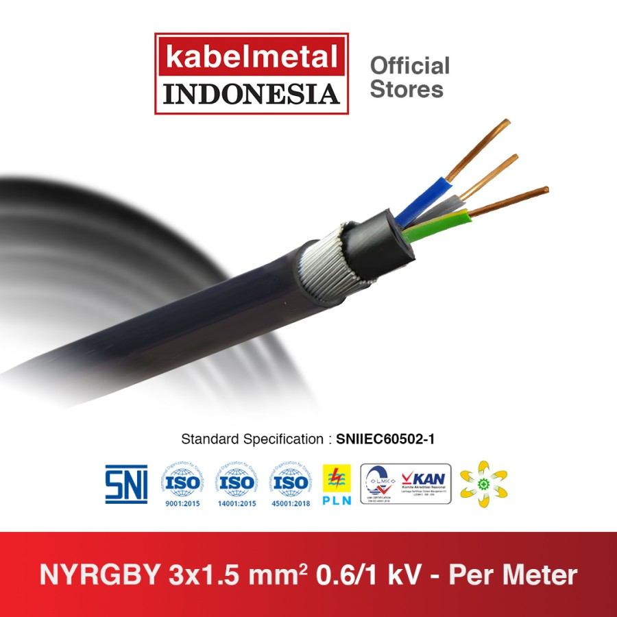Jual Kabel NYRGBY 3x1.5 mm Per Meter kabelmetal INDONESIA - Tanam Bawah ...