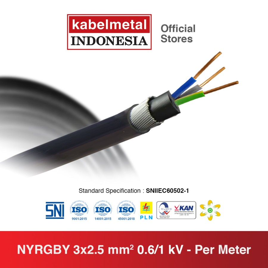 Jual Kabel NYRGBY 3x2.5 mm Per Meter kabelmetal INDONESIA - Tanam Bawah ...