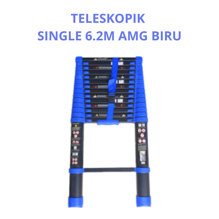 Jual TANGGA TELESKOPIK SINGLE 6.2M AMG BIRU | Shopee Indonesia